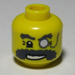 LEGO PART 3626bpr0696 Minifig Head Explorer, Monocle on Chain and Bushy ...