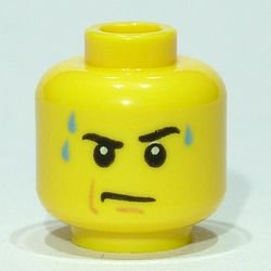 LEGO PART 3626bpr0920 Minifig Head, Stern Eyebrows, White Pupils, Frown ...