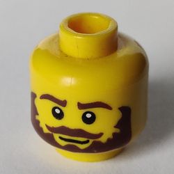 LEGO PART 3626bpr0954 Minifig Head Conquistador, Beard Brown Bushy ...