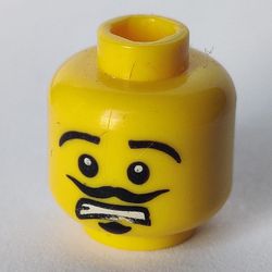 LEGO PART 3626bpr1021 Minifig Head Actor, Moustache, Goatee, Raised ...