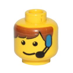LEGO PART 3626bpr0321 Minifig Head, Brown Bangs and Headset Print ...