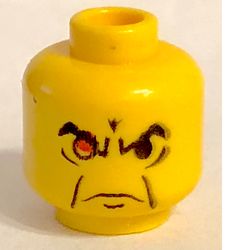 LEGO PART 3626bpr0358 Minifig Head Ogel, Angry Eyebrows and 1 Red Eye ...