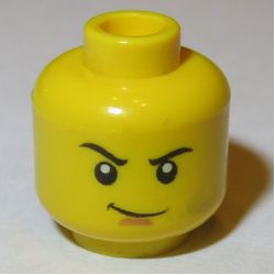 LEGO PART 3626cpr0866 Minifig Head Lloyd, Dual Sided, Thin Smirk ...
