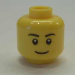 LEGO PART 3626cpr0891 Minifig Head, Black Eyebrows, Thin Grin, Eyes ...
