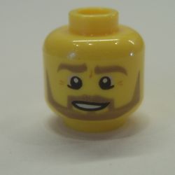 LEGO PART 3626cpr1087 Minifig Head, Beard Dark Tan Angular, Pupils ...