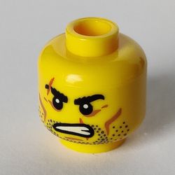 LEGO PART 3626cpr1243 Minifig Head Barbarian, Beard Stubble, Scars over ...