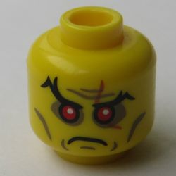 LEGO PART 3626cpr1539 Minifig Head Evil Wizard, Red Sunken Eyes ...