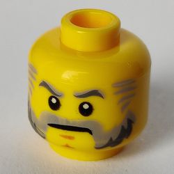 LEGO PART 3626cpr1559 Minifig Head, Beard Gray with Gray Eyebrows ...