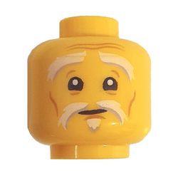 LEGO PART 3626cpr2382 Minifig Head Sensei Wu (Master), White and Gray ...
