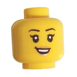 LEGO PART 3626cpr2948 Minifig Head, Open Mouth Smile, Peach Lips ...