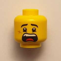 LEGO PART 3626cpr3012 Minifig Head Jack Davids, Eyebrows, Scar on Cheek ...