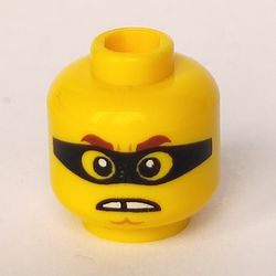 LEGO PART 3626cpr3163 Minifig Head Hacksaw Hank, Reddish Brown Thick ...