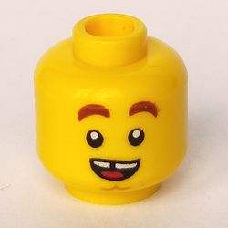 LEGO PART 3626cpr3163 Minifig Head Hacksaw Hank, Reddish Brown Thick ...