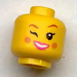 LEGO PART 3626cpr9790 Minifig Head, Reddish Brown Eyebrows, Nougat ...