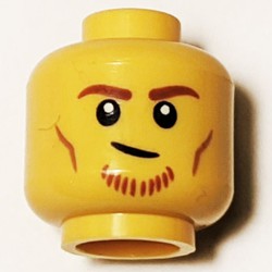 LEGO PART 3626cpr3603 Minifig Head Racer, Dark Orange Eyebrows and ...