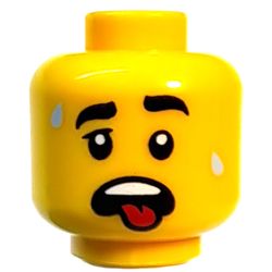 LEGO PART 3626cpr3924 Minifig Head, Raised Eyebrow, Crooked Smile ...