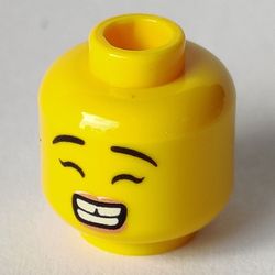 LEGO PART 3626cpr9676 Minifig Head, Open Mouth Smile, Gap in Teeth, Big ...