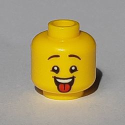 LEGO PART 3626cpr9858 Minifig Head, High Eyebrows with Open Mouth / Red ...