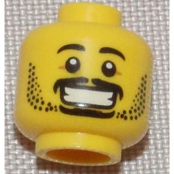 LEGO PART 3626cpr9948 Minifig Head, Beard, Stubble, Mustache, Goatee ...
