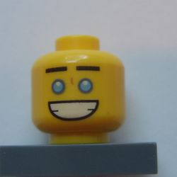 LEGO PART 3626cpr9976 Minifig Head Zane, Straight Eyebrows, Medium Blue ...