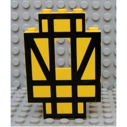 LEGO PART 4444pr0003 Panel 2 x 5 x 6 Wall with Black Stripes Print ...
