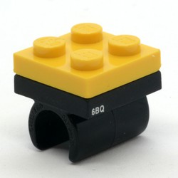LEGO PART 51493c02 Pencil Topper, Integrated 2 x 2 Plate with Black ...