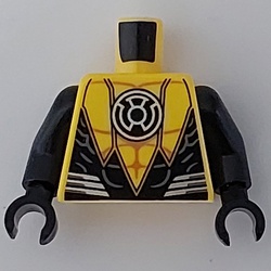 LEGO PART 973c03h03pr9845 Torso Muscles, Yellow Lantern Logo Print ...