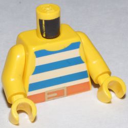 LEGO PART 973c01h01pr0032 Torso Vest with Blue and White Stripes with ...