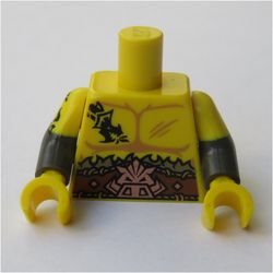 LEGO PART 973g01c47h01pr3803 Torso, Dual Molded Arms, Bare Chest with ...