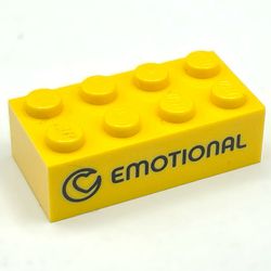 LEGO PART 3001pr1037 Brick 2 x 4 with 'EMOTIONAL' and Icon / 'EMOTIE ...