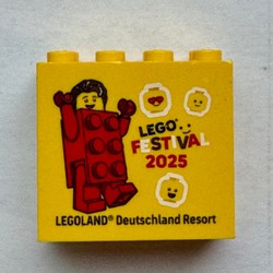 LEGO PART 30144pr2409 Brick 2 x 4 x 3 with 'LEGO FESTIVAL 2025 LEGOLAND ...