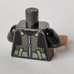 LEGO PART 973g03c75h02pr0001 Torso, Dual Molded Arms, Armor with Silver ...