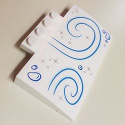 LEGO PART 15625pr0007 Slope Curved 5 x 8 x 2/3 with Stars and Blue ...