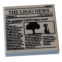 LEGO PART 3068bpr0201 Tile 2 x 2 with Newspaper 'THE LEGO NEWS volume 3 ...