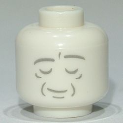 LEGO PART 3626cpr3658 Minifig Head Beethoven, Light Bluish Gray Details ...