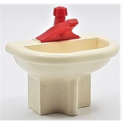 LEGO PART 4780c01 Fabuland Washbasin with Red Tap | Rebrickable - Build ...