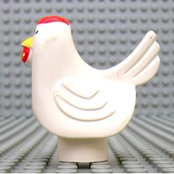 LEGO PART 4810pr0001 Duplo Animal Chicken / Hen Tail and Smooth Red ...