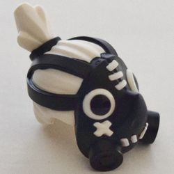 LEGO PART 64639pr0001 Hair and Mask, Top Knot, Black Gas Mask with ...