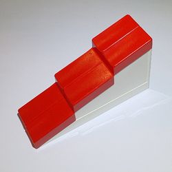 LEGO PART 6465c02 Duplo Roof-piece Slope 17° 2 x 6 Stepped with Red ...