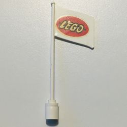 LEGO PART 777pr0018 Flag on Flagpole, Wave with Lego Logo in Red ...