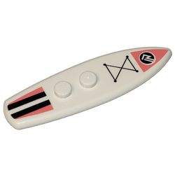 LEGO PART 90397pr0006 Sports Surfboard Standard with Coral and Black ...