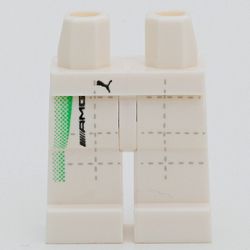 LEGO PART 970c27pr1255 Hips and White Legs with Race Suit Dashed Lines ...