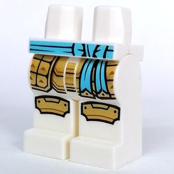 LEGO PART 970c27pr9746 Hips and White Legs with Gold Knee Caps, Loins ...