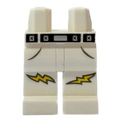LEGO PART 970c27pr0002 Hips and White Legs with Black Belt, Lightning ...