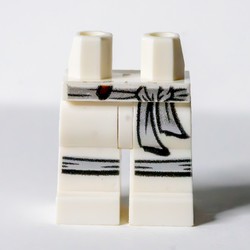 LEGO PART 970c27pr9953 Hips and White Legs with Silver Sash, Knee ...
