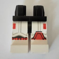 LEGO PART 970c27pr1020 Hips and White Legs with Black, Gray and Red ...