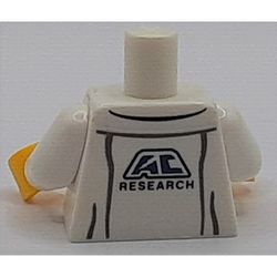 LEGO PART 973c27h01pr2949 Torso Lab Coat with Pockets and ID Badge over ...