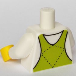 LEGO PART 973c27h01pr6104 Torso Overalls, Lime with Grocery Store Logo ...
