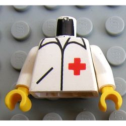 LEGO PART 973c27h01pr0021 Torso Shirt with Red Cross and Pocket Print ...