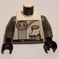 LEGO PART 973c08h03pr0004 Torso Exploriens Logo with Radio Print, Dark ...